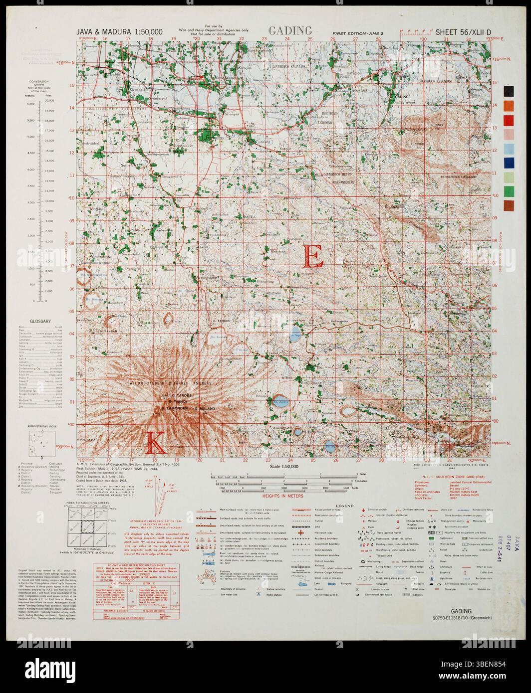 US Defence Mapping Agency map of Java and Madura, scale 1:50,000 ...