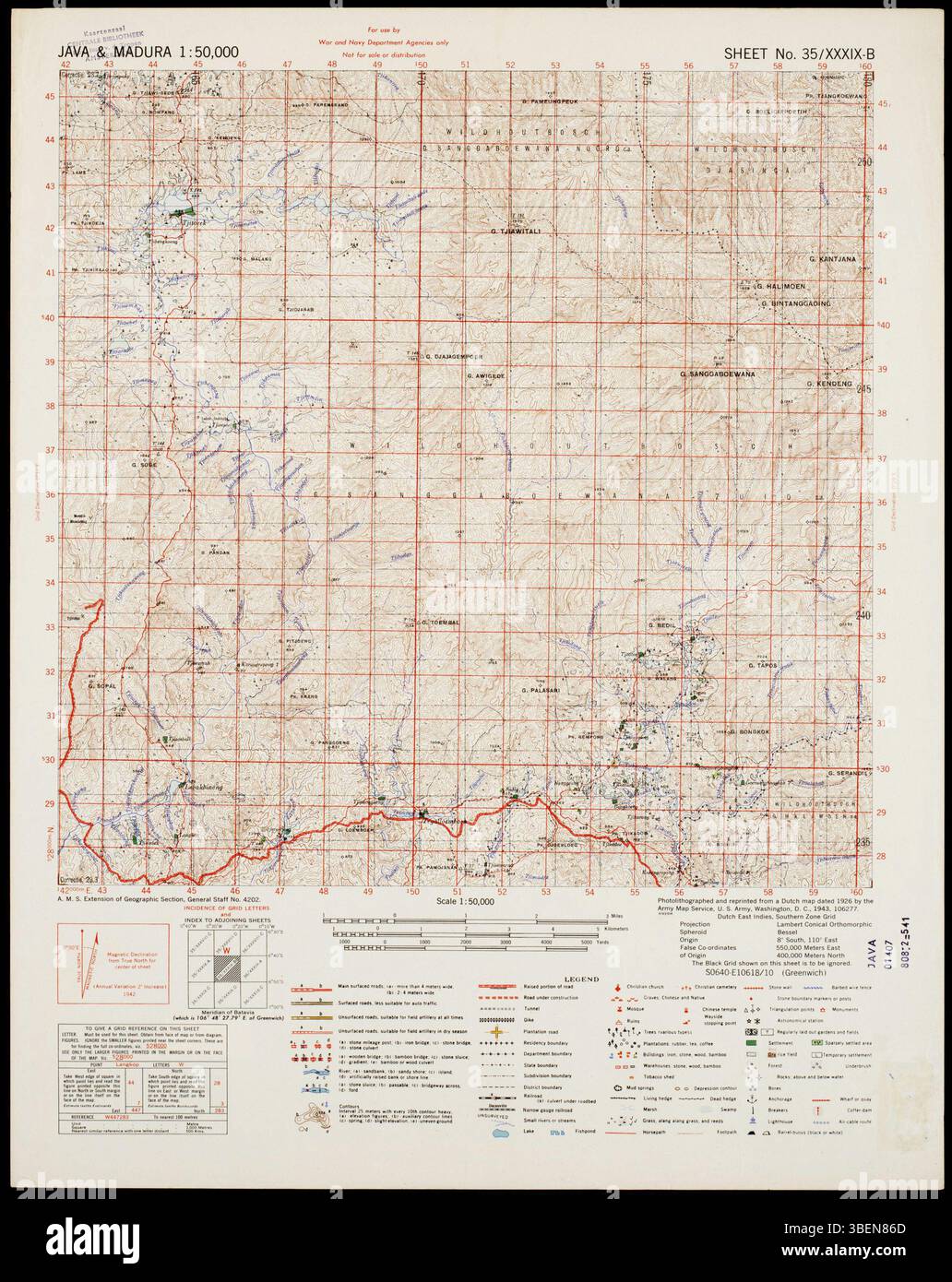 A 1:50,000 scale map from the Java and Madura series, page 31, created ...