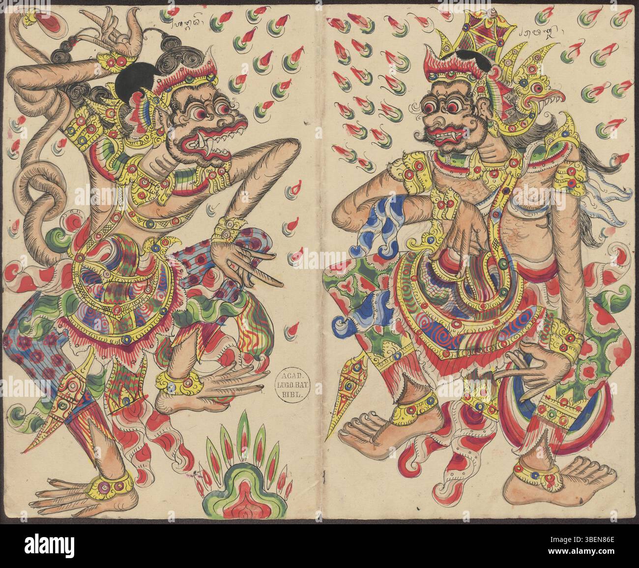 This drawing depicts the character Anggada attempting to persuade ...