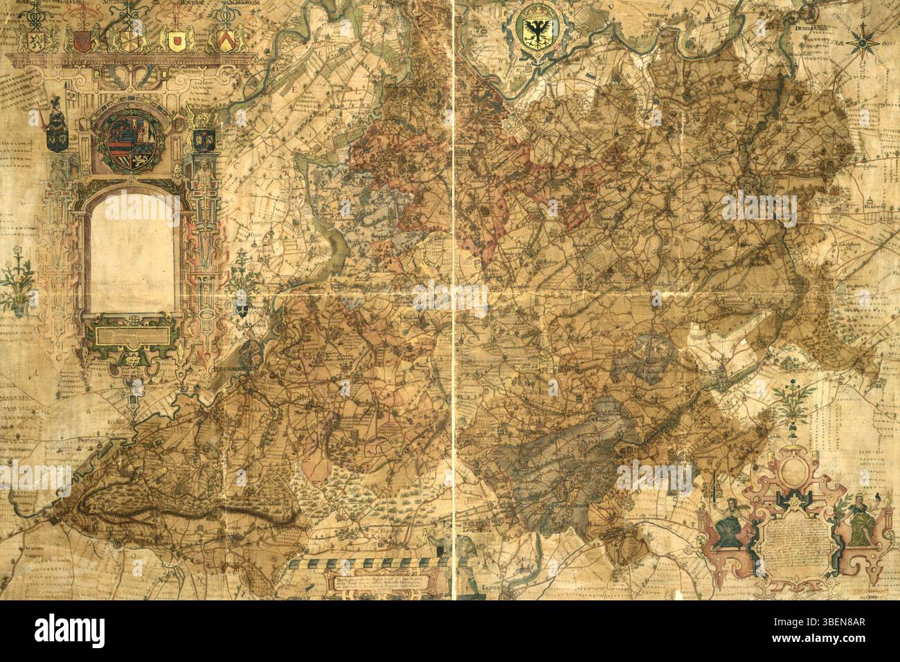 This 1596 map, titled 'Land Van Aalst' by Jacques Horenbault, is housed ...