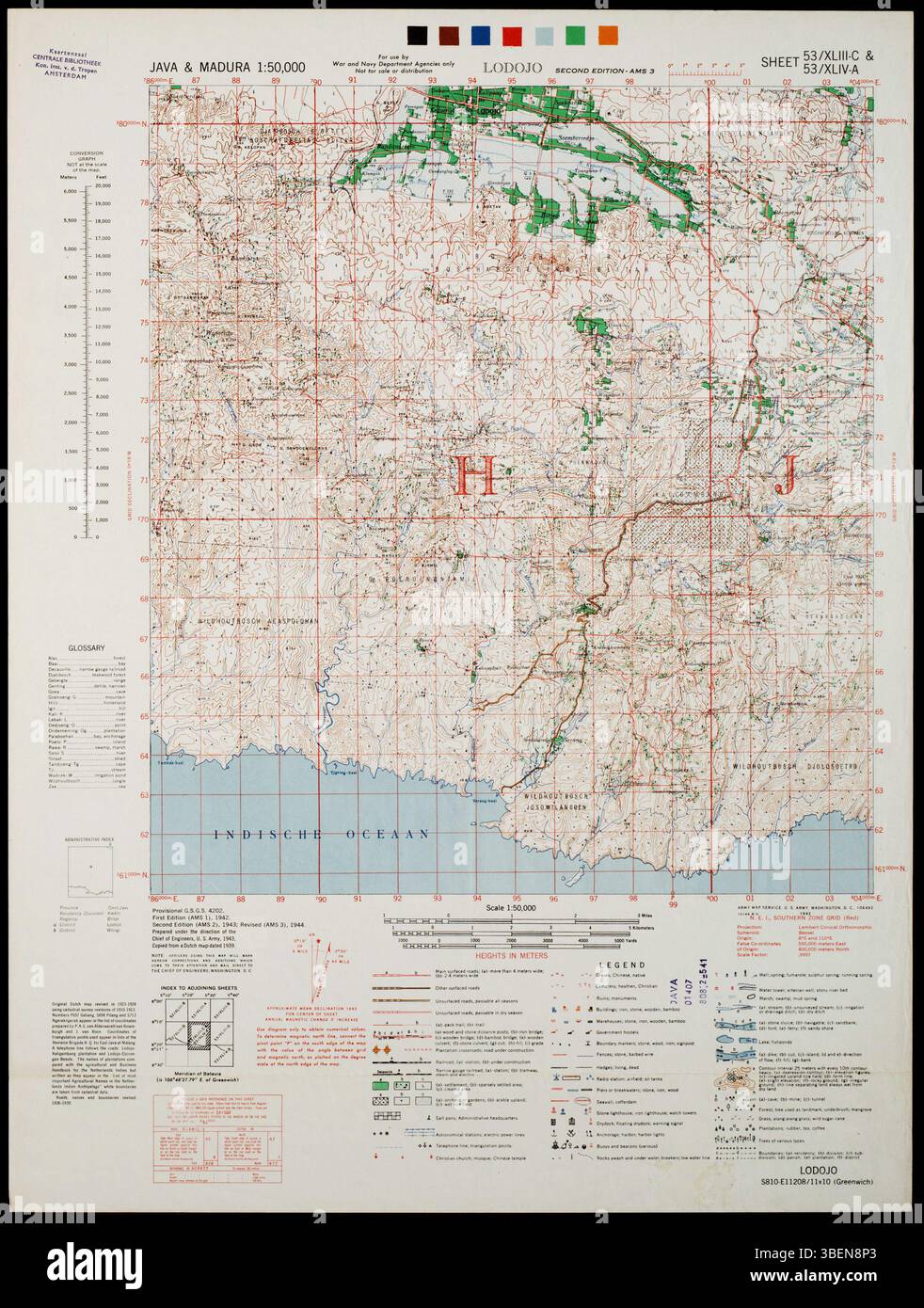 'Java & Madura 1:50,000' map page 347 created by the U.S. Defence ...