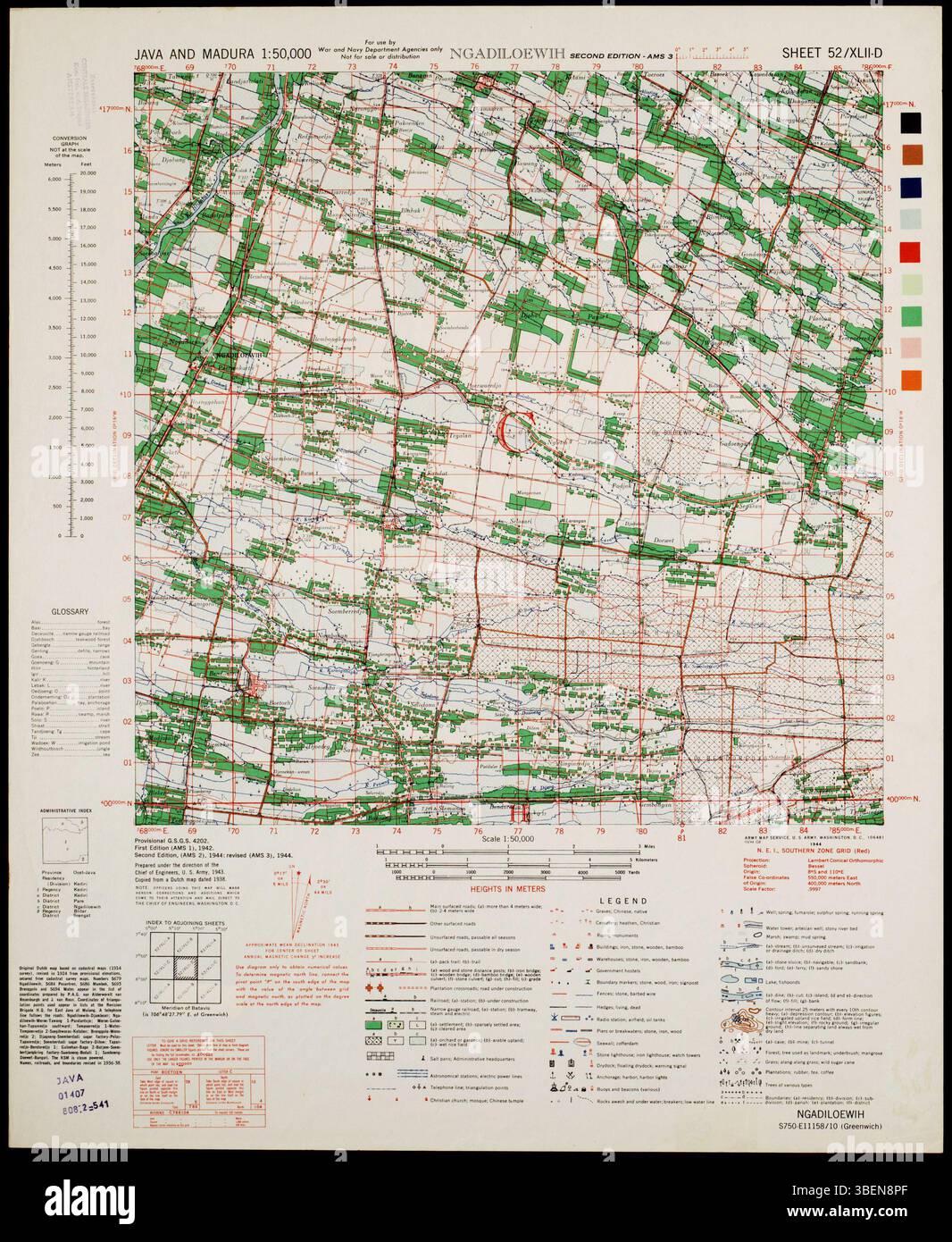 This topographic map, created by the US Defence Mapping Agency's ...