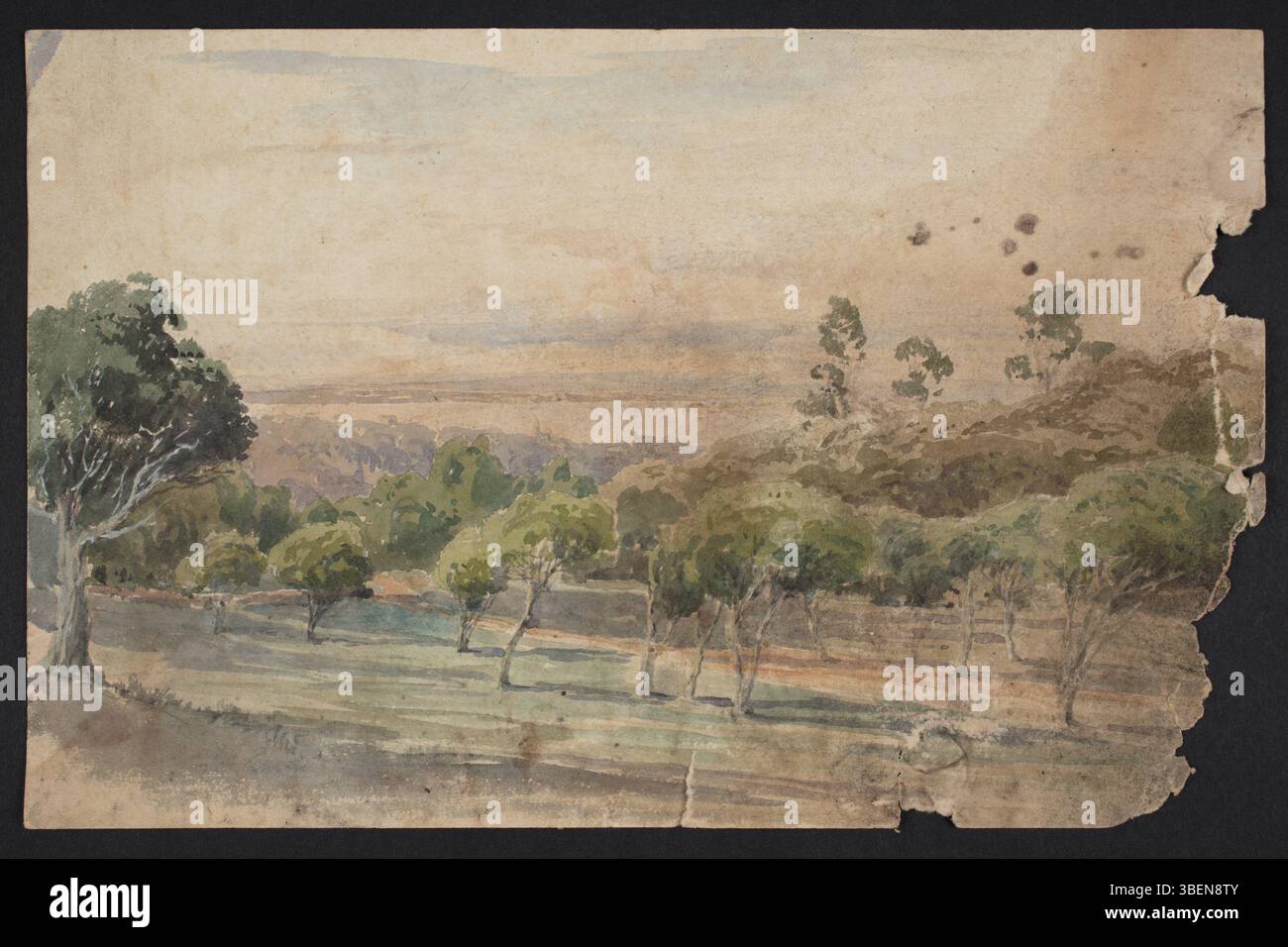 Watercolour painting by Kennett Watkins circa 1890 depicting Auckland ...