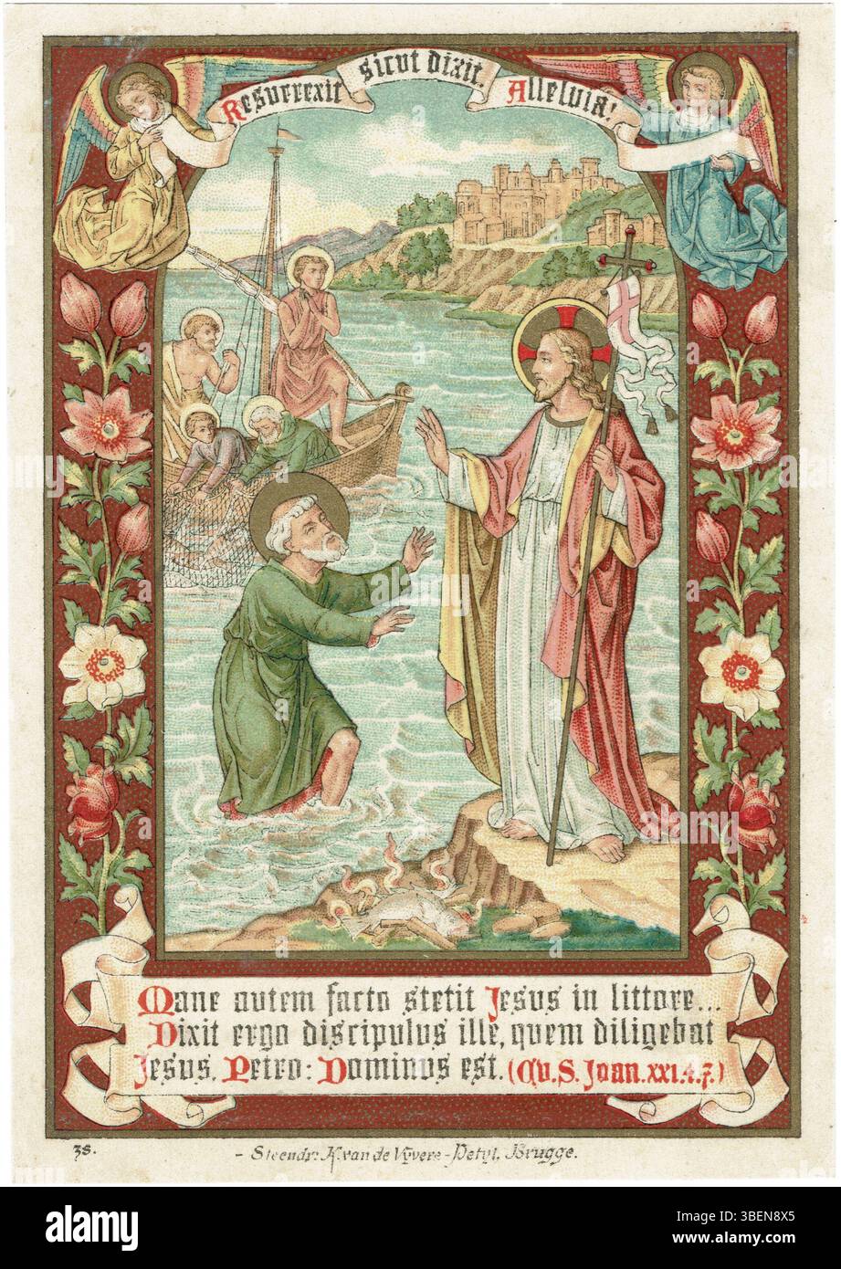 Van de Vyvere-Petyt’s circa 1900 lithograph shows the apparition of the ...