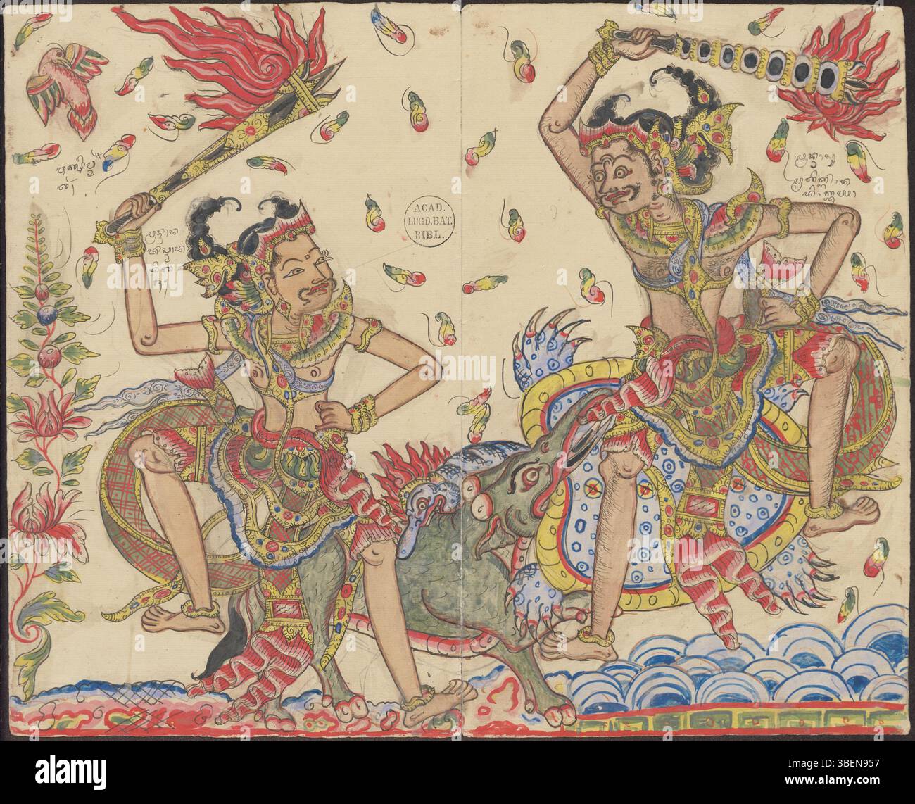 This scene shows the princes Bawasu and Supratika fighting ...