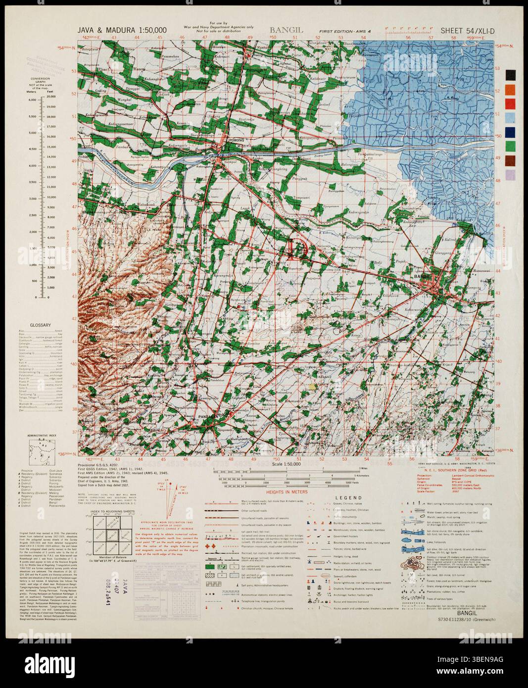 This map titled 'Java & Madura 1:50,000', produced by the US Defence ...
