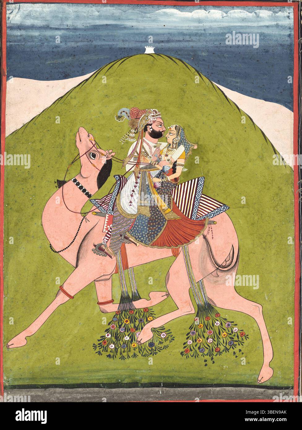 This painting from around 1810, depicting Dhola and Maru, two lovers ...
