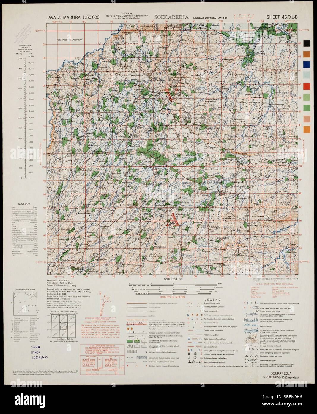 This map page of Java and Madura at a 1:50,000 scale was produced by ...