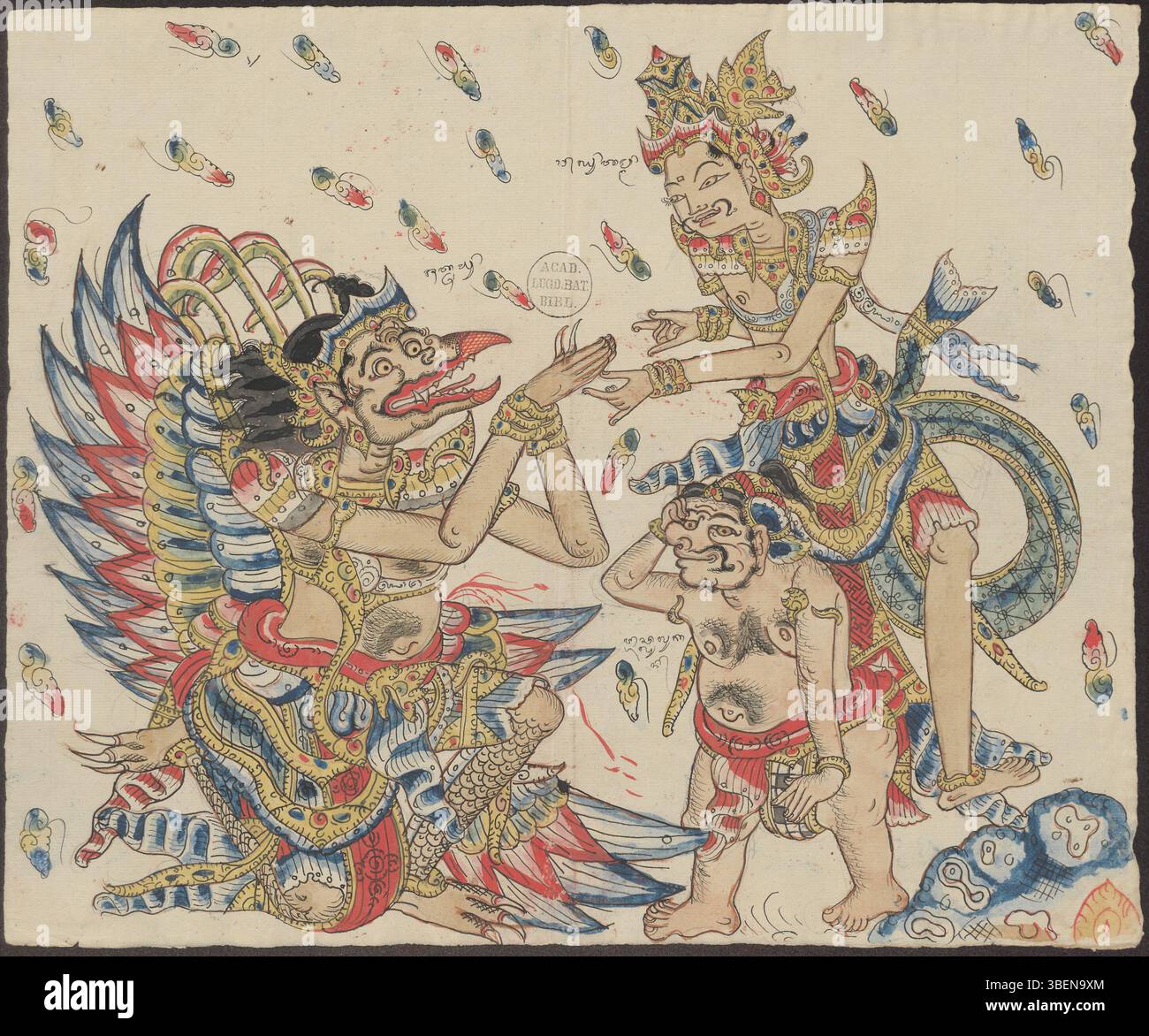 A Balinese illustration by Artist no. 5 depicts Jatayu informing Rama ...