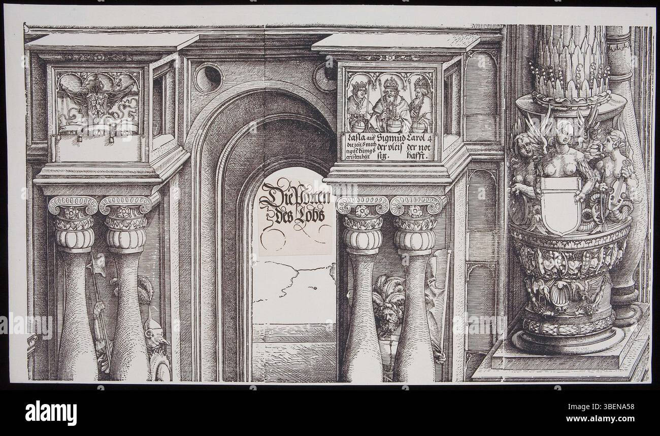 Albrecht Dürer's 'Ehrenpforte' is a triumphal arch dedicated to Emperor ...