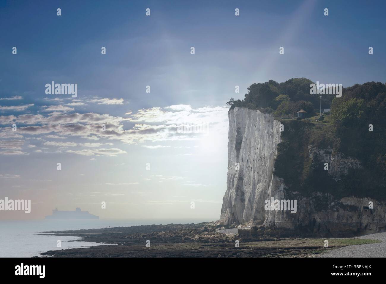 The White Cliffs of Dover, a landmark on the southeastern coast of ...