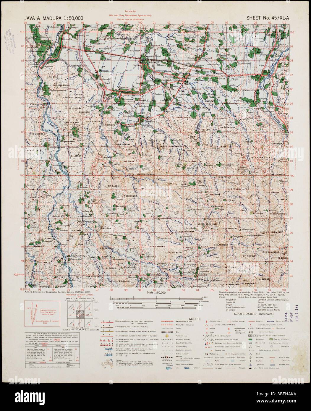 This 1:50,000 scale map of Java and Madura, produced by the U.S ...