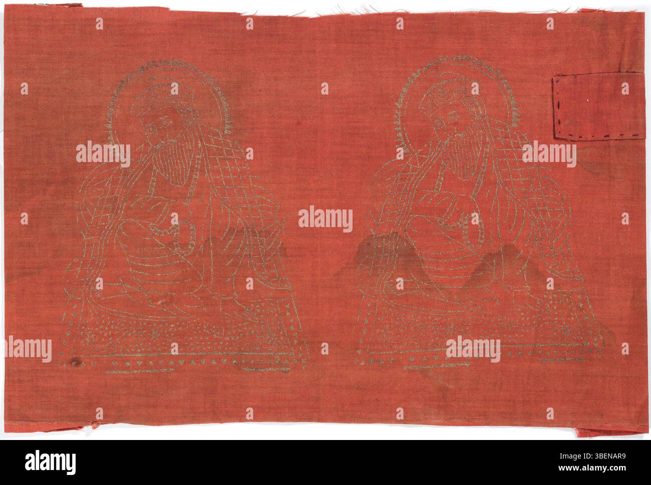 This woodblock print on silk from early 20th-century Punjab features a ...