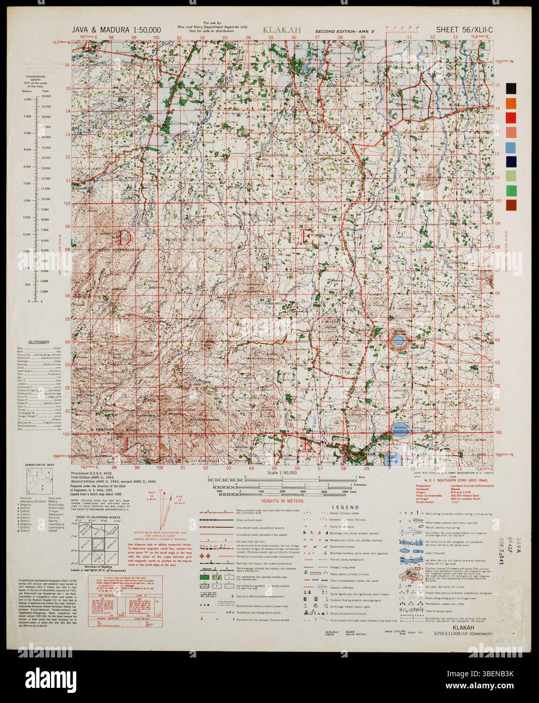 Topographic chart of Java and Madura at 1:50,000 scale, produced by the ...