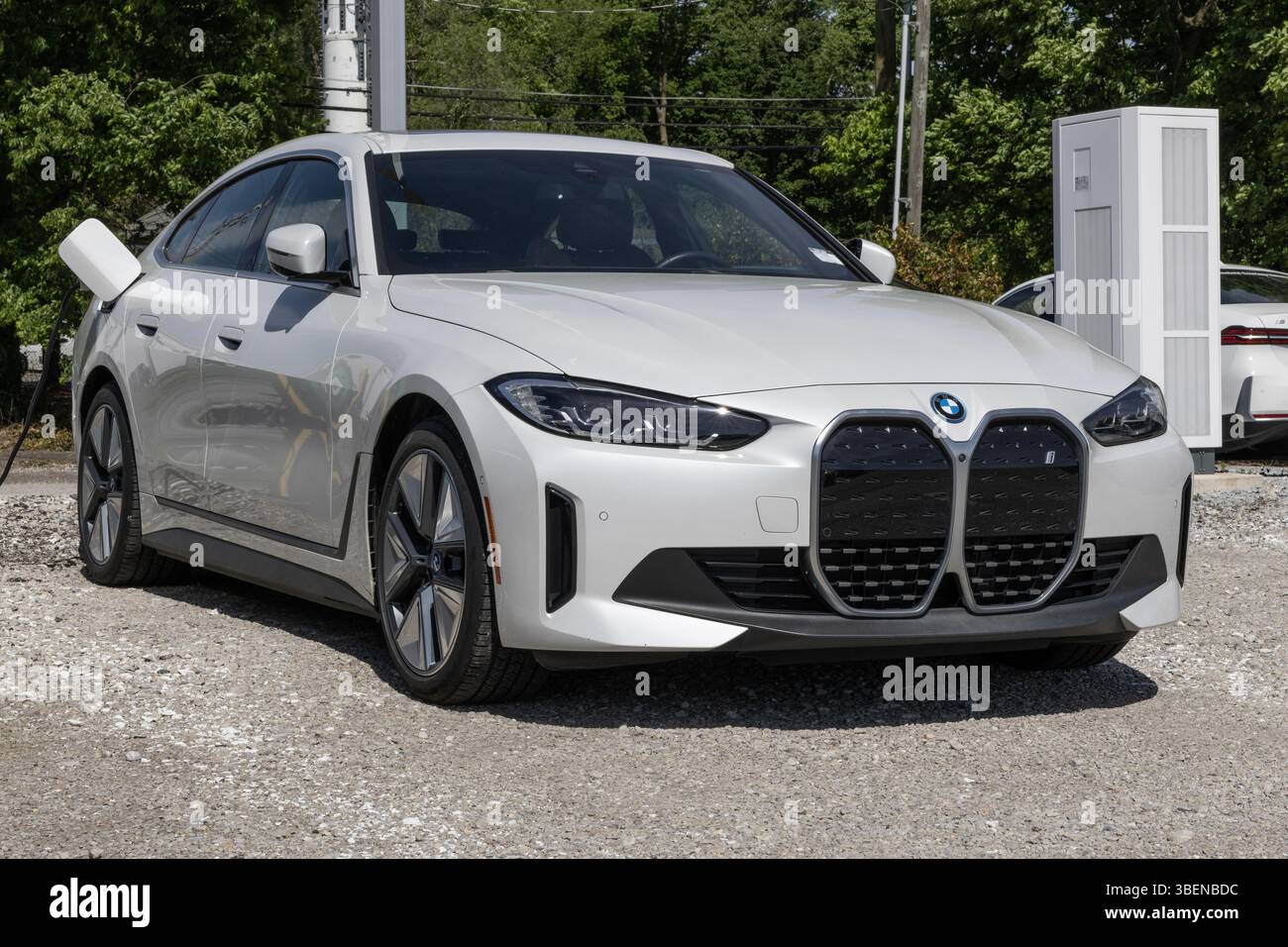 Indianapolis - May 26, 2025: BMW i4 xDrive40 Gran Coupe display at a ...