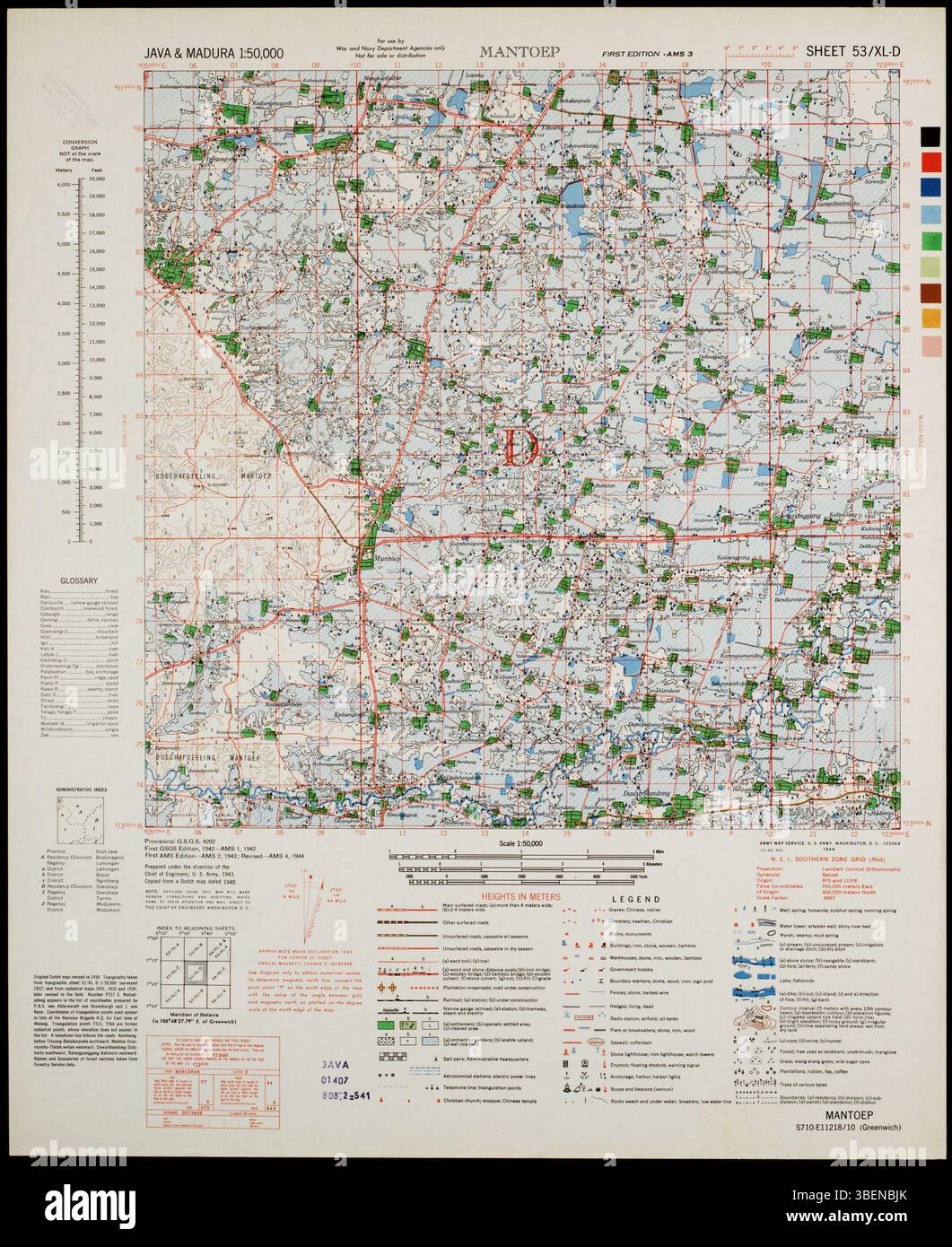 This topographic map, created by the U.S. Army, covers Java and Madura ...