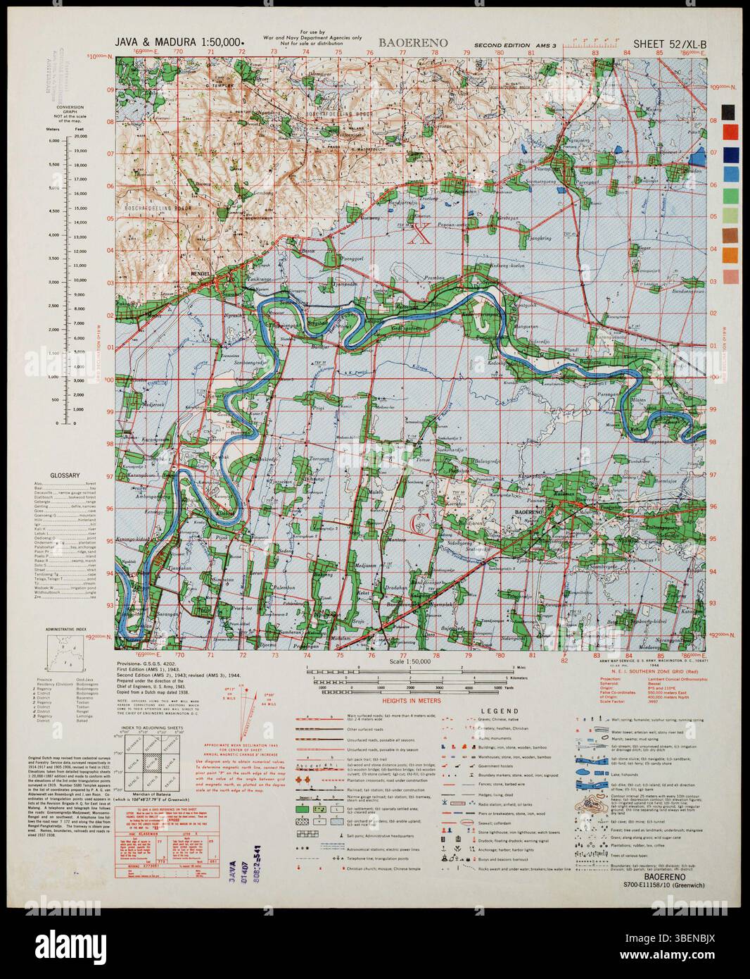 This detailed map of Java and Madura, from the 'Java & Madura 1:50,000 ...