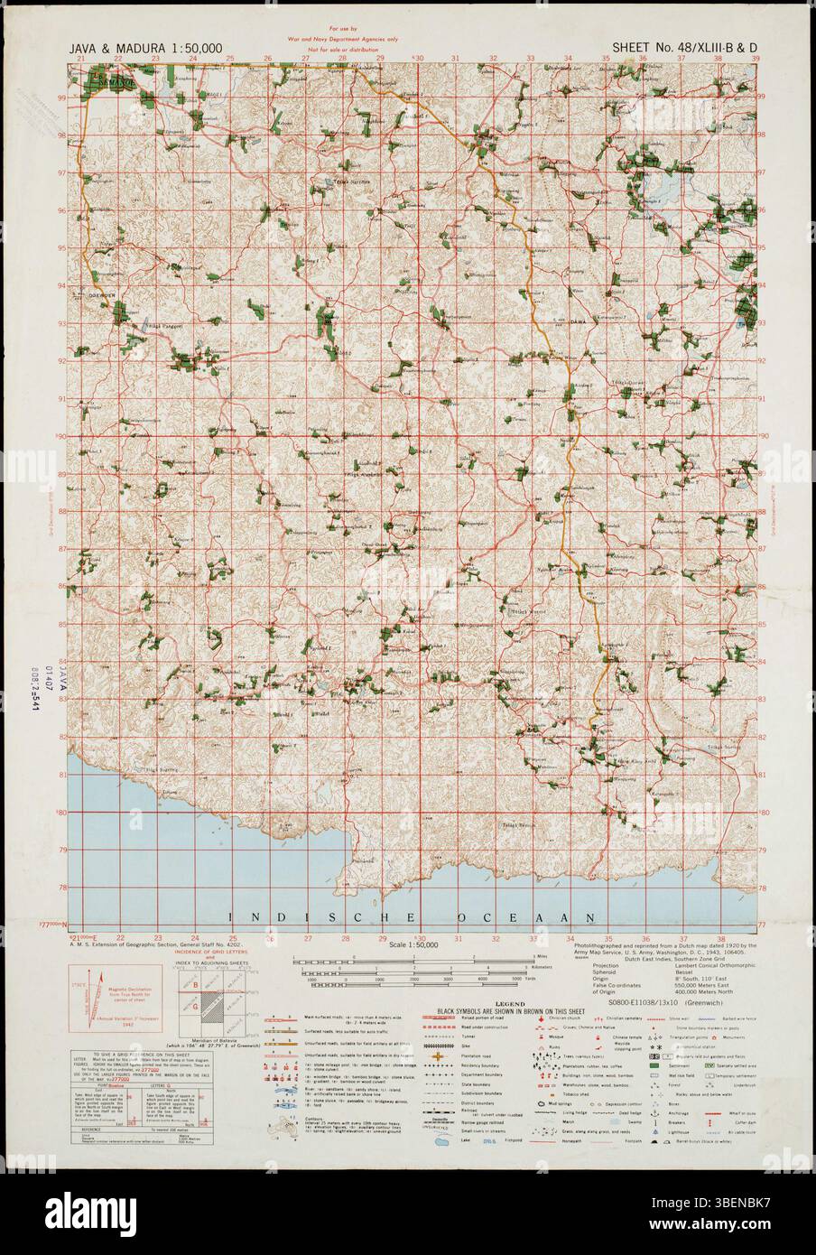 This map of Java and Madura islands, at a 1:50,000 scale, was created ...