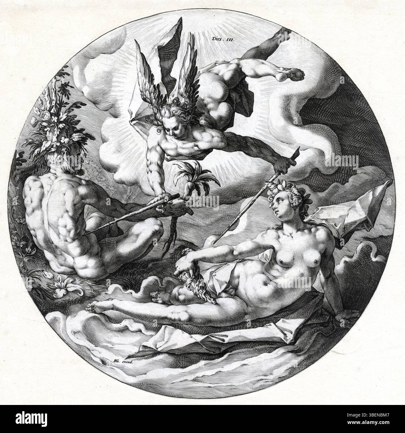 Engraving by Jan Muller and Hendrik Goltzius from 1589 showing the ...