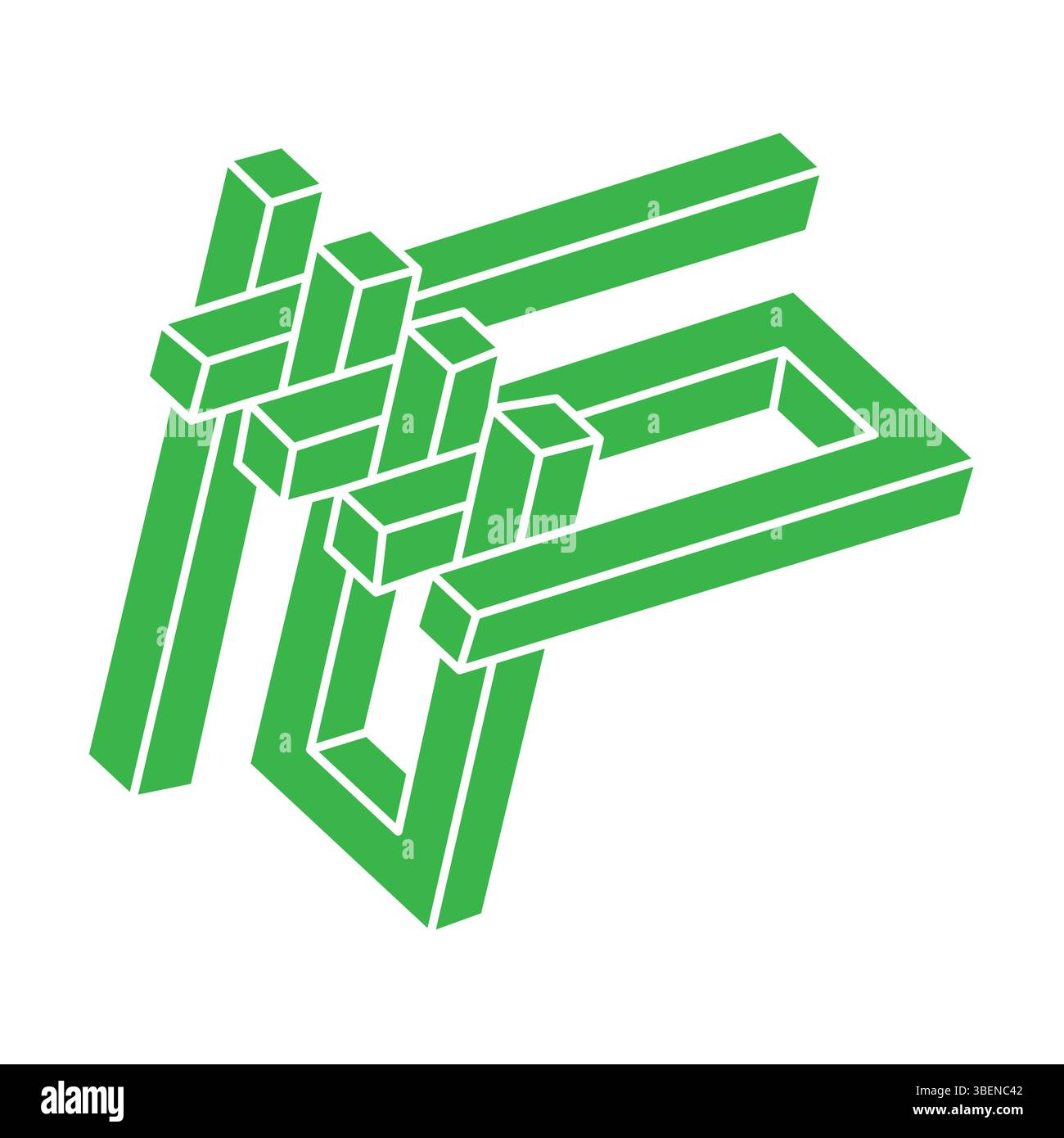 Optical illusion shapes. Escher style. Optical art objects. Impossible figures. Sacred geometry ...