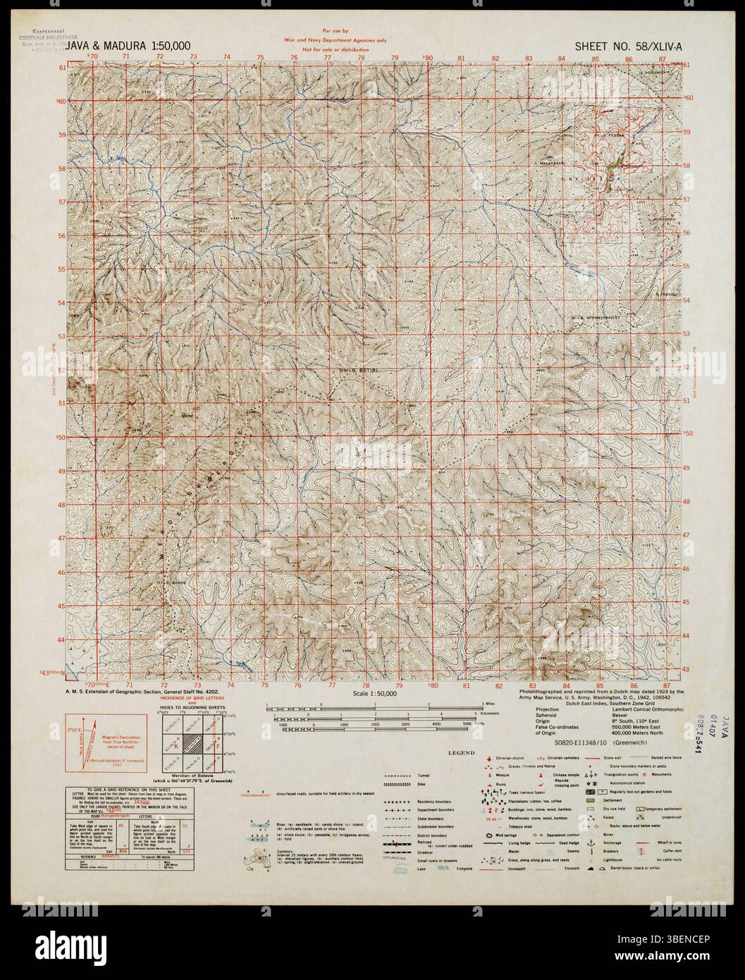 This map page from the 'Java & Madura 1:50,000' series was created by ...