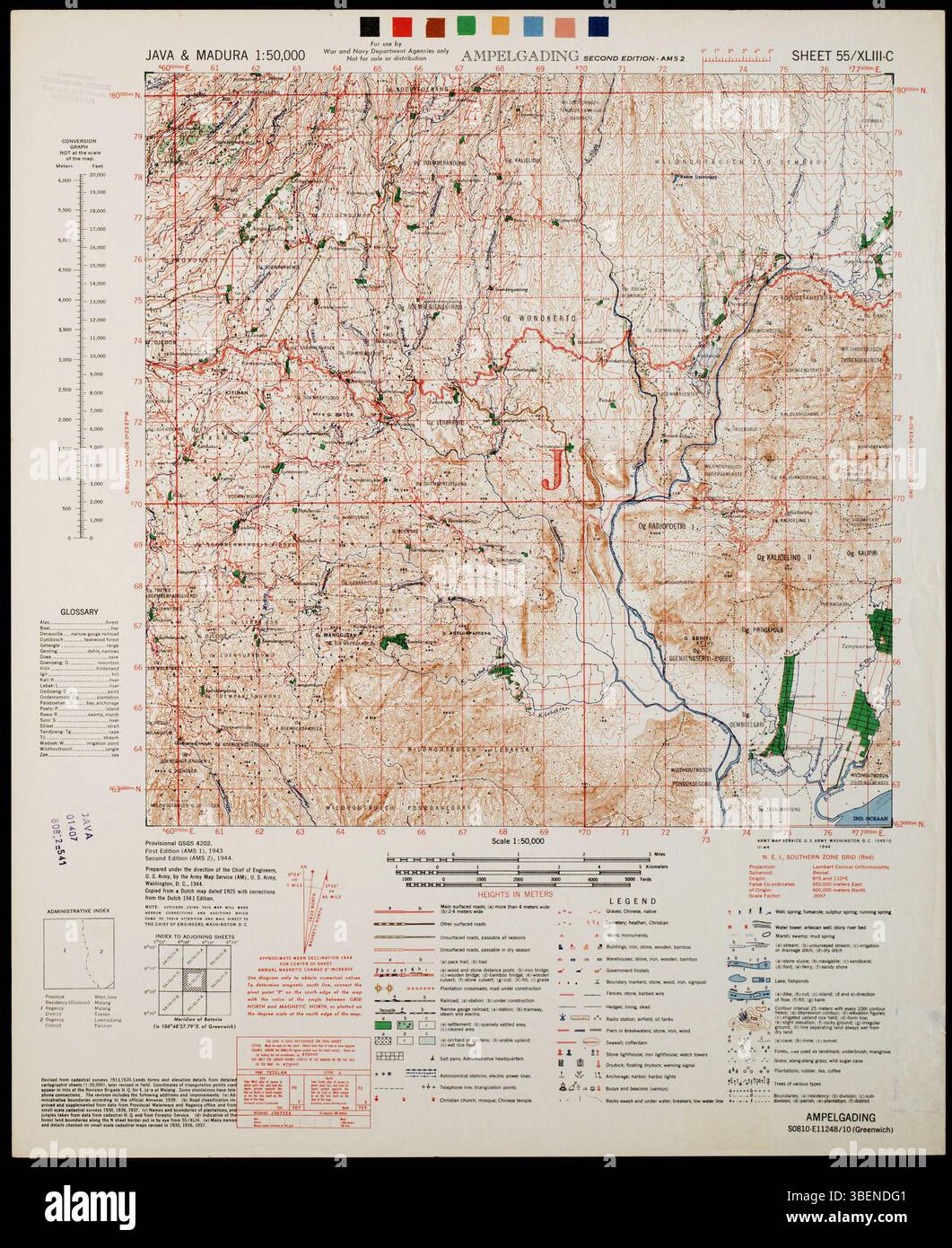 Sheet 383 of the 1:50 000 Java & Madura topographic series produced by ...