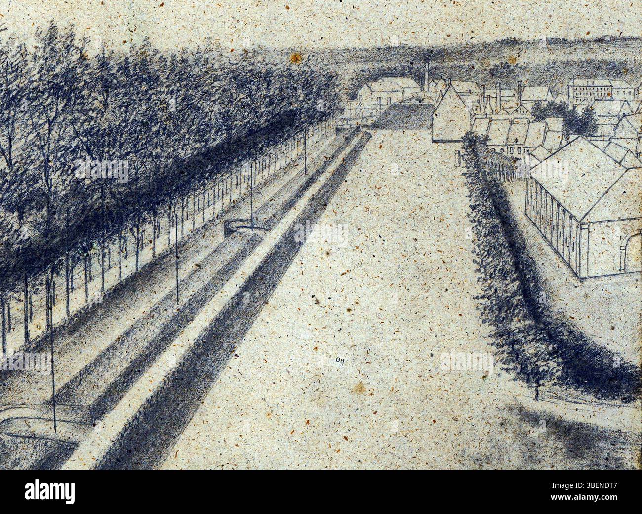 This 1860 pencil drawing by Jan Brabant depicts a view of Maastricht ...