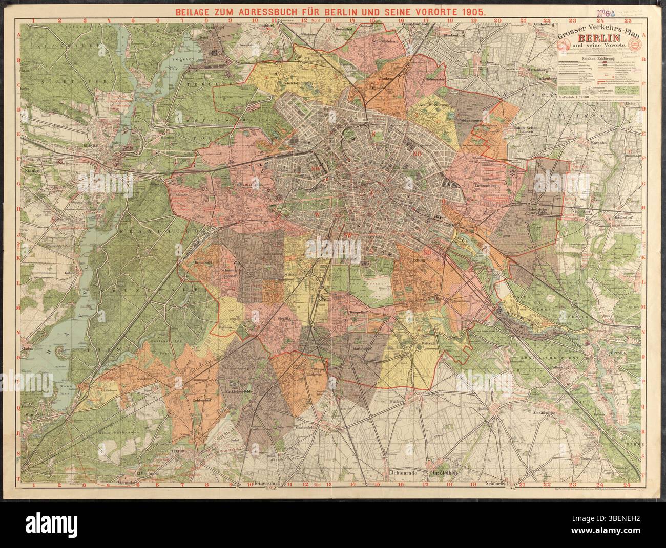 *Grosser Verkehrs-Plan Berlin und seine Vororte*, a transportation map ...