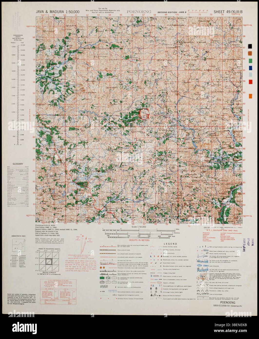 This map from the Java & Madura 1:50,000 series, created by the U.S ...