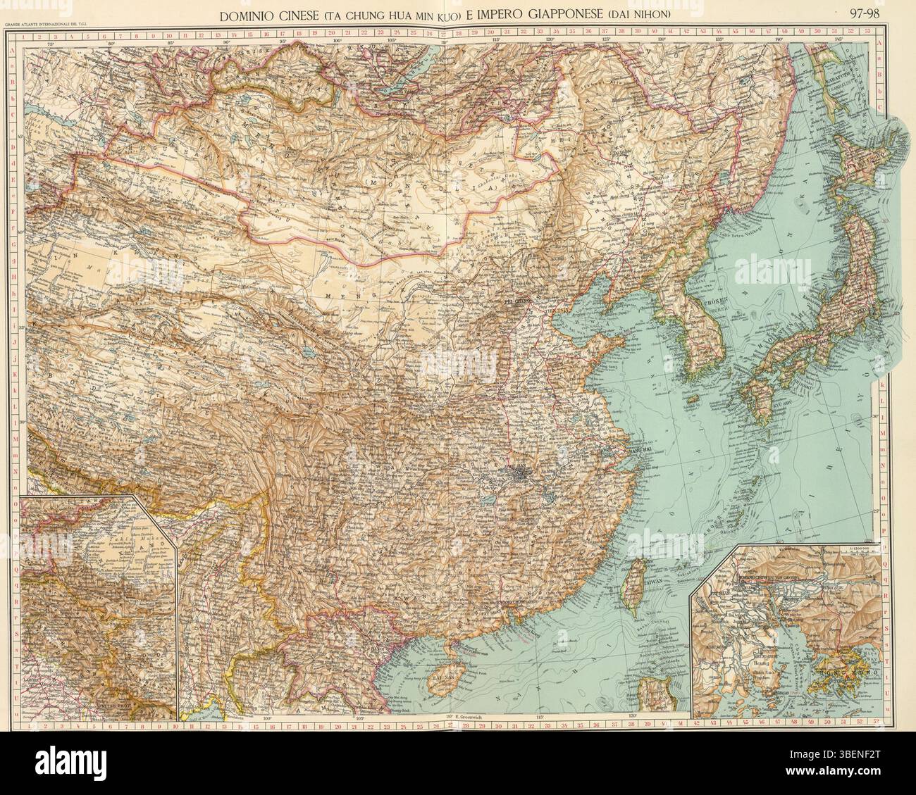 Map titled *Dominio Cinese, Ta Chung Hua Min Kuo, e Impero Giapponese ...