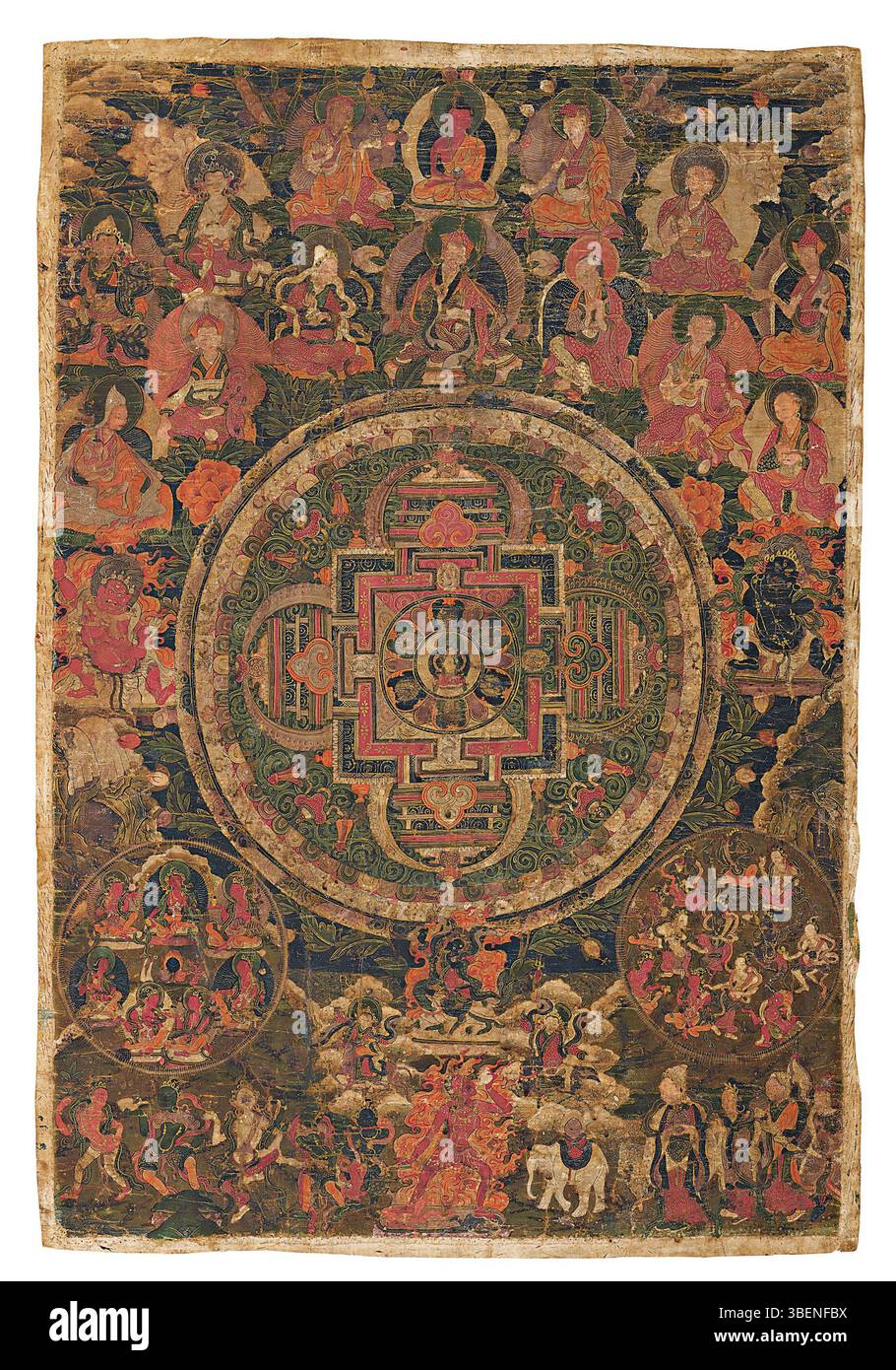 The Mandala-Thangka of Shadakshari, dating from the 17th or 18th ...