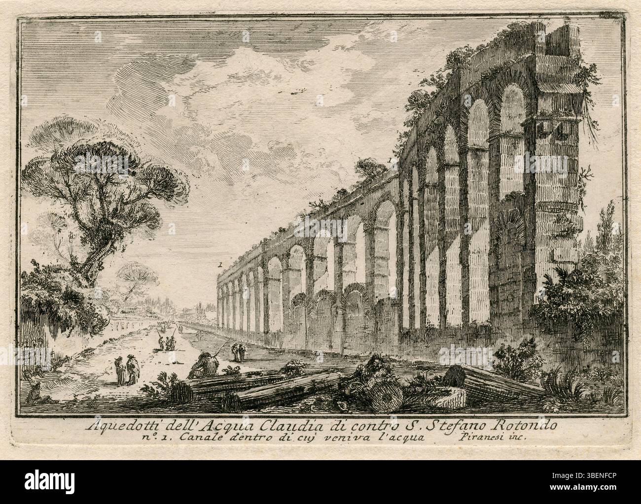 Francesco Piranesi’s 1785 depiction of the Aqua Claudia aqueduct ...