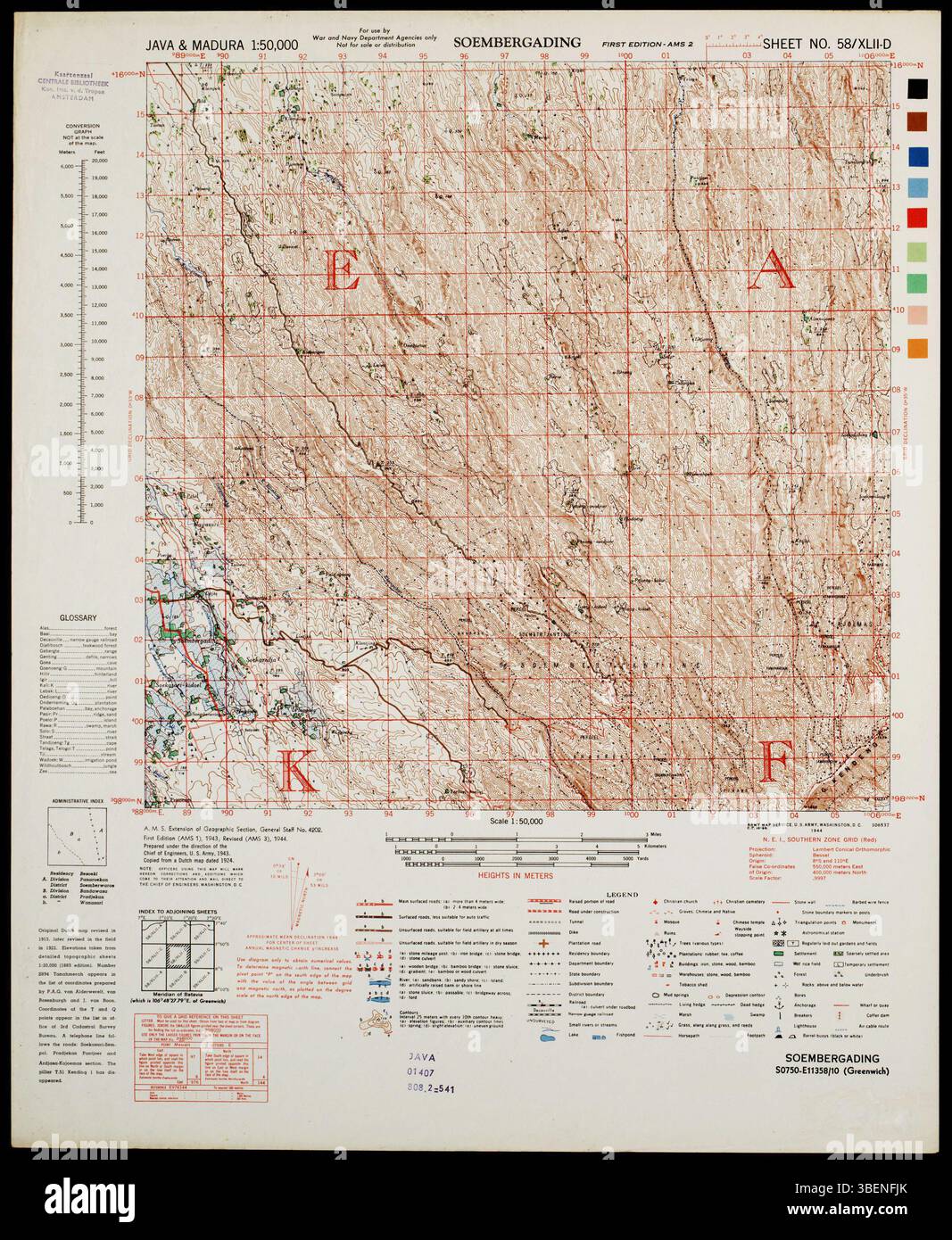 This is a map titled 'Java & Madura 1:50,000' created by the US Defence ...