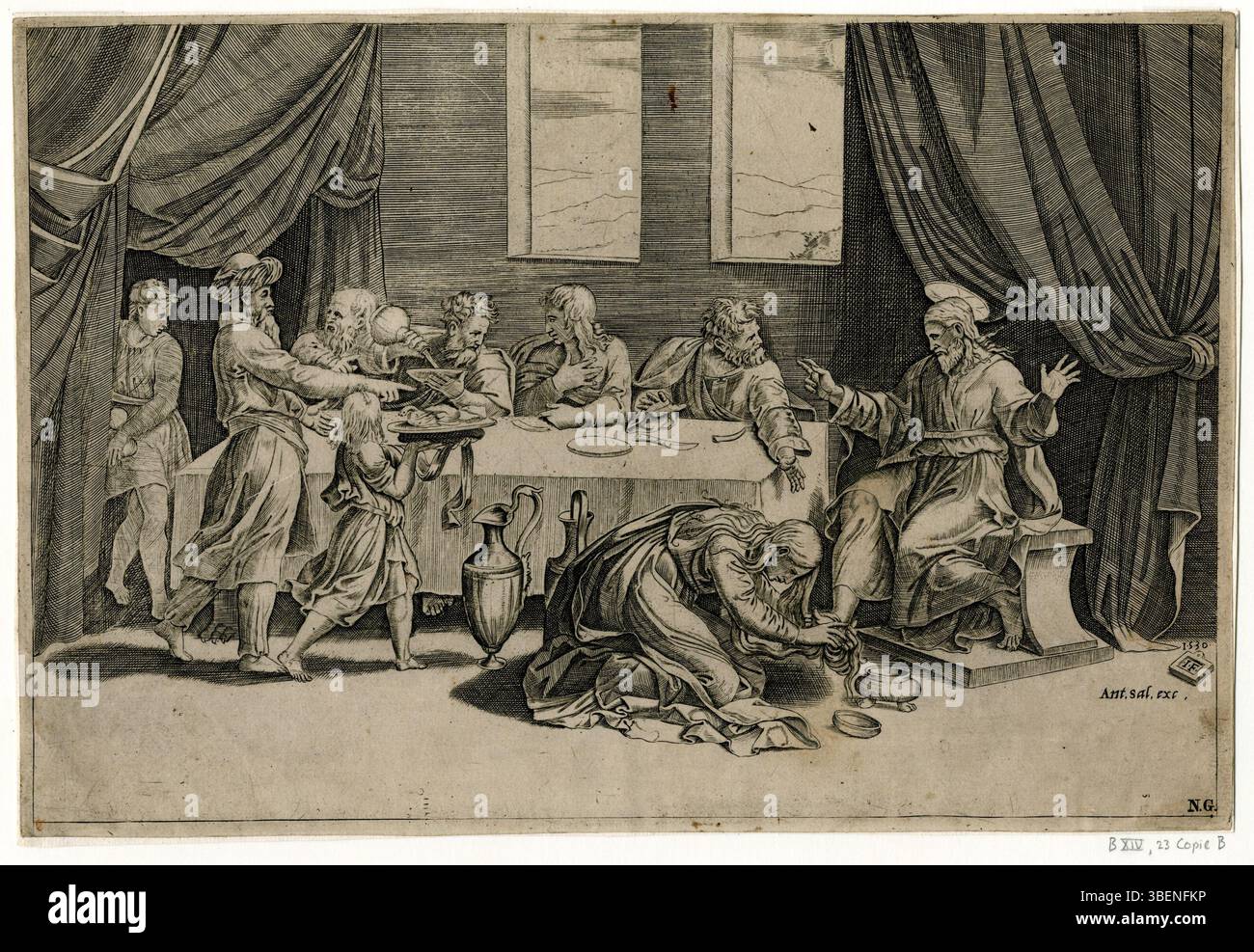 An engraving by Marcantonio Raimondi, based on Raphael's design ...