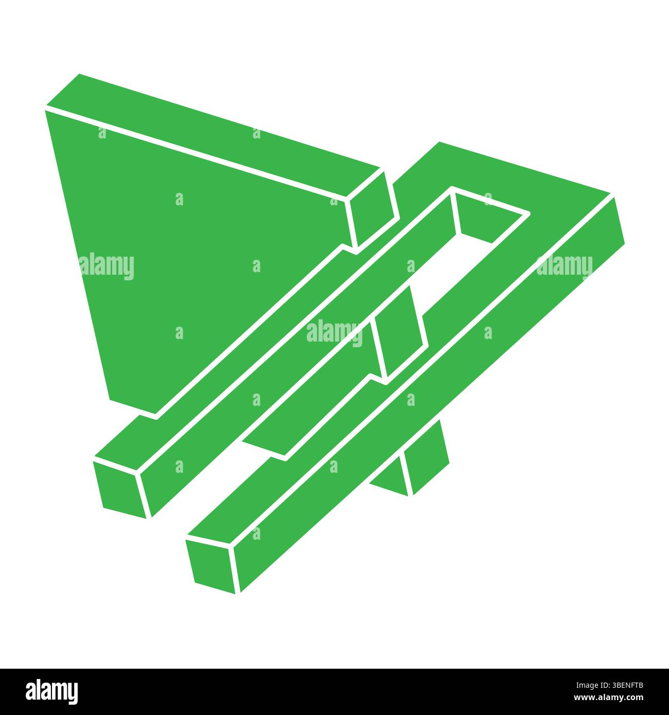 Optical illusion logo. Impossible shapes. Optical art objects. Escher paradox. Geometric figures ...