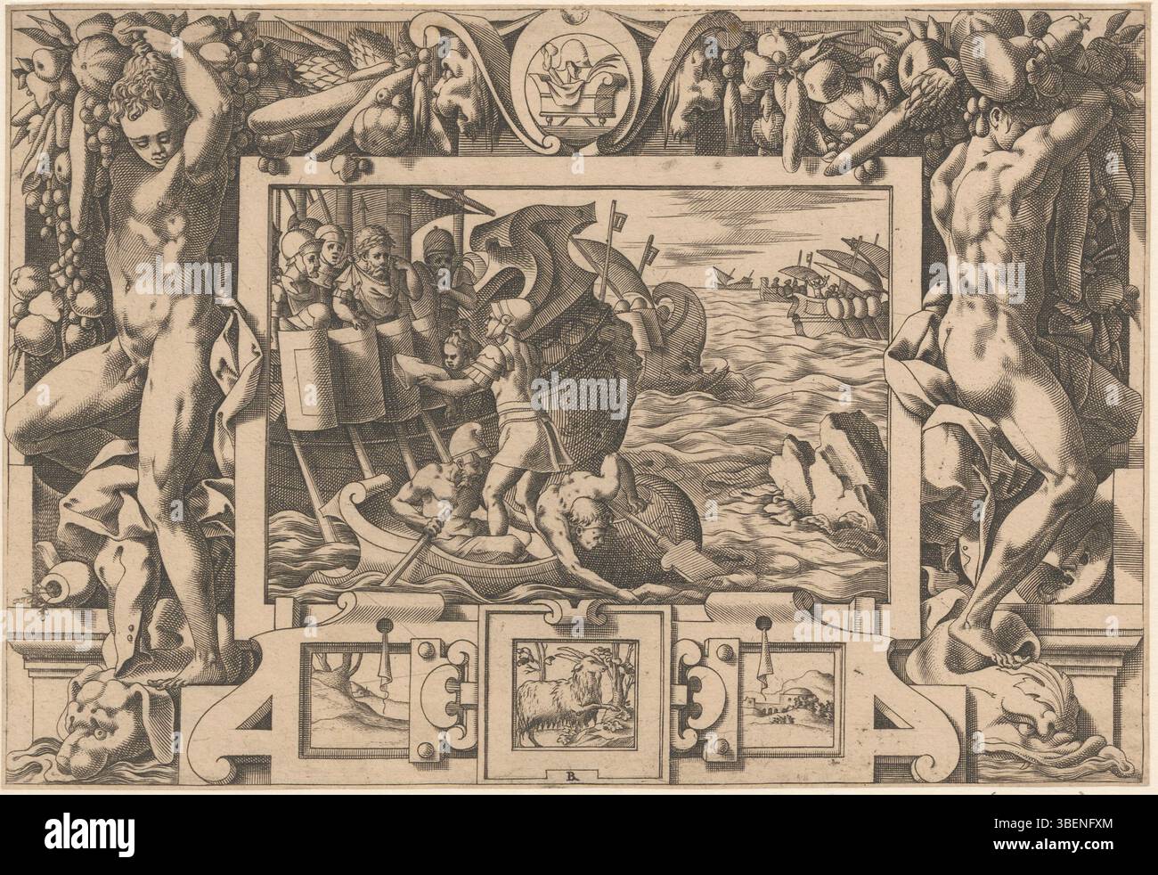 This artwork by René Boyvin depicts the mythological scene where Aeetes ...