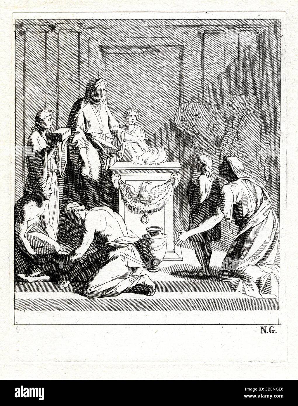 Bernard Picart's engraving 'Een Romeins dierenoffer' (A Roman Animal ...