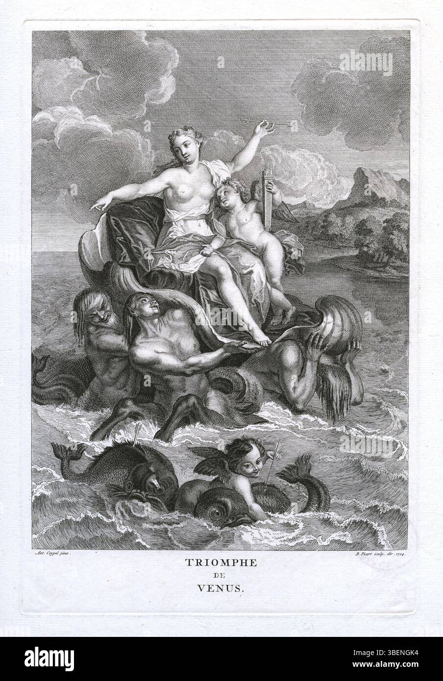 This artwork depicts Venus, the Roman goddess of love, in her triumph ...