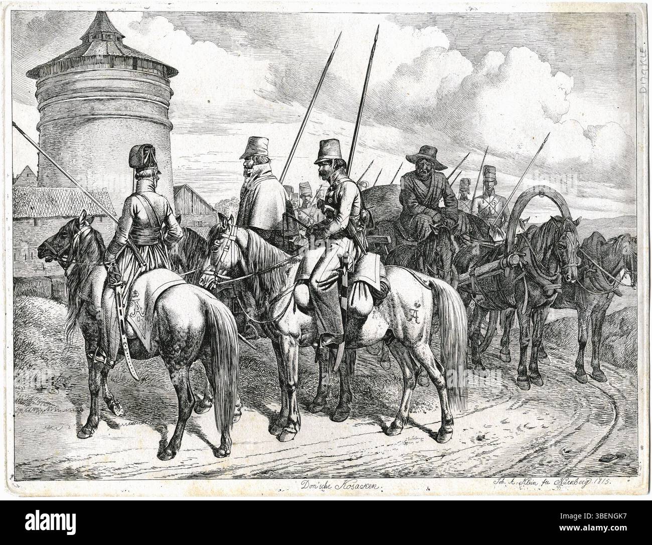 This illustration by Johann Adam Klein (1792–1875) features the Don ...