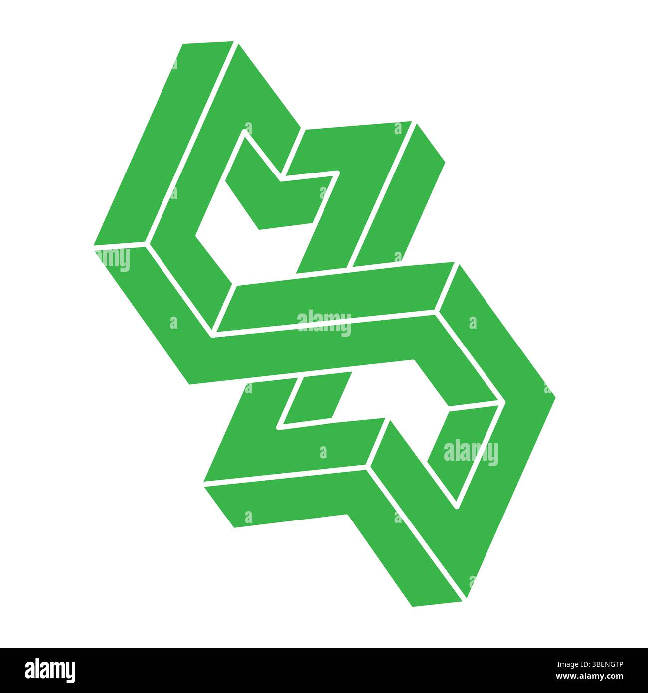 Impossible shape. Logo. Sacred geometry figure. Optical illusion ...