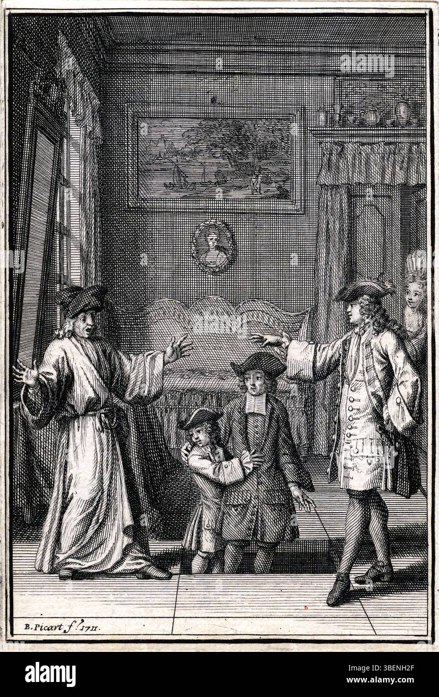 Bernard Picart’s artwork depicts a theatrical scene featuring the ...