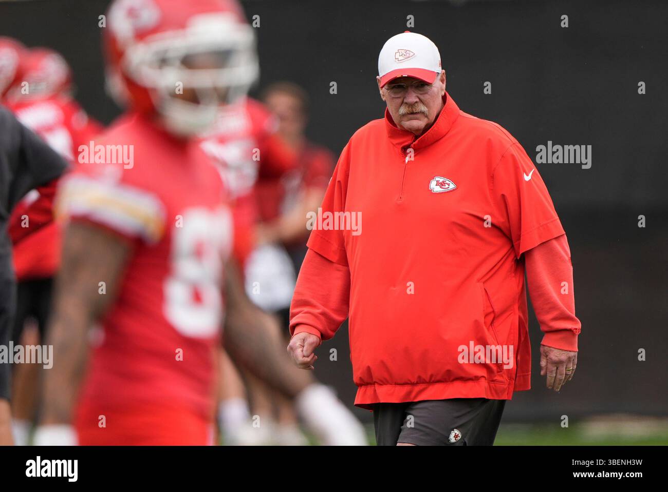 Kansas City Chiefs head coach Andy Reid watches a drill during the NFL ...