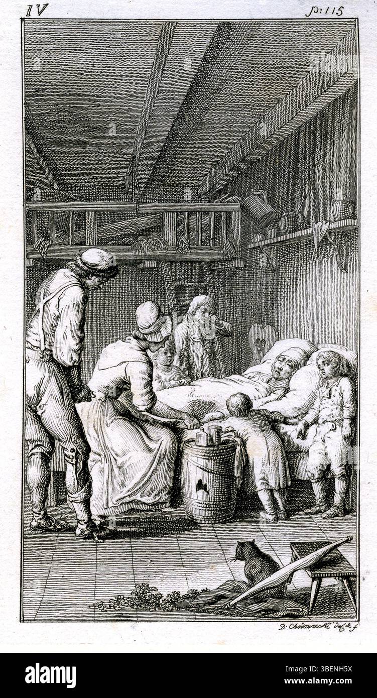 Daniel Nikolaus Chodowiecki’s depiction of a dying old woman in bed ...