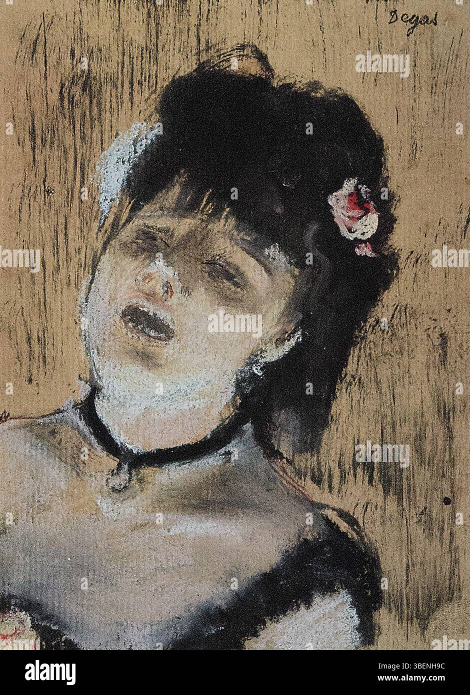 'Singer at the Café-Concert' (1537) by Edgar Degas portrays a female ...