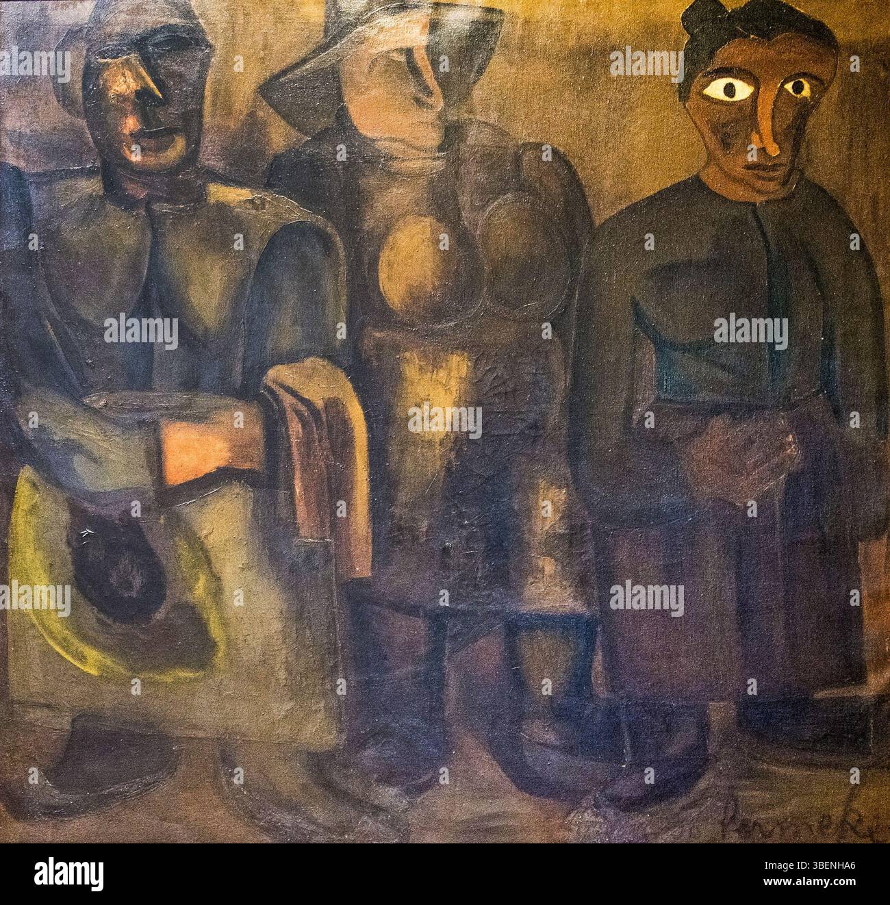 *Drie Boerinnen* (Three Peasant Women) from 1928 depicts three strong ...