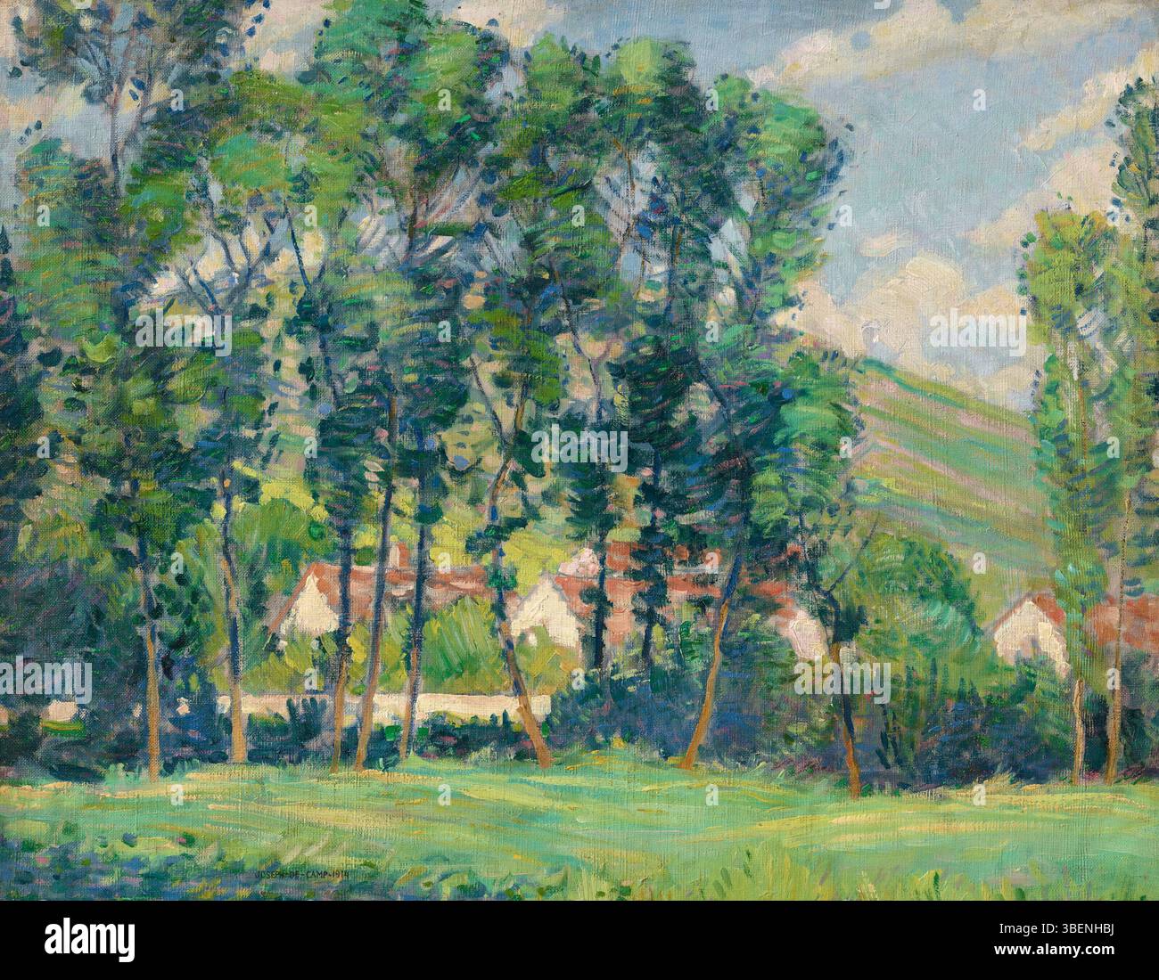 'Red Roofs' by Joseph Rodefer DeCamp is a striking painting of rural ...