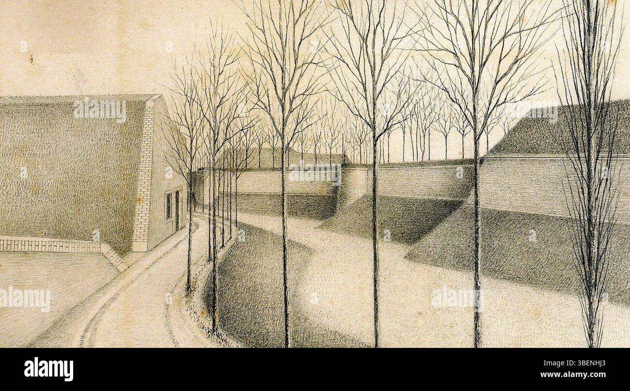 This pencil drawing by Jan Brabant (1806-1886), circa 1865, depicts the ...