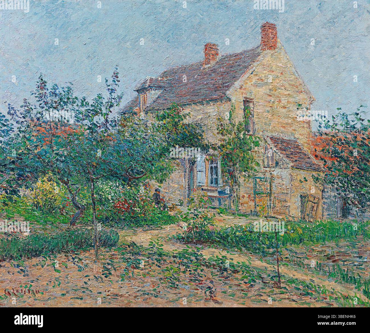 Gustave Loiseau's 1898 painting "La maison de la mère XIV" depicts a ...