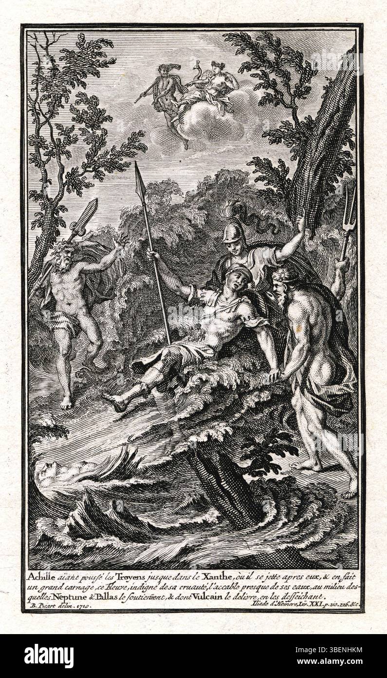 In this artwork, Athena and Poseidon intervene to shield Achilles from ...
