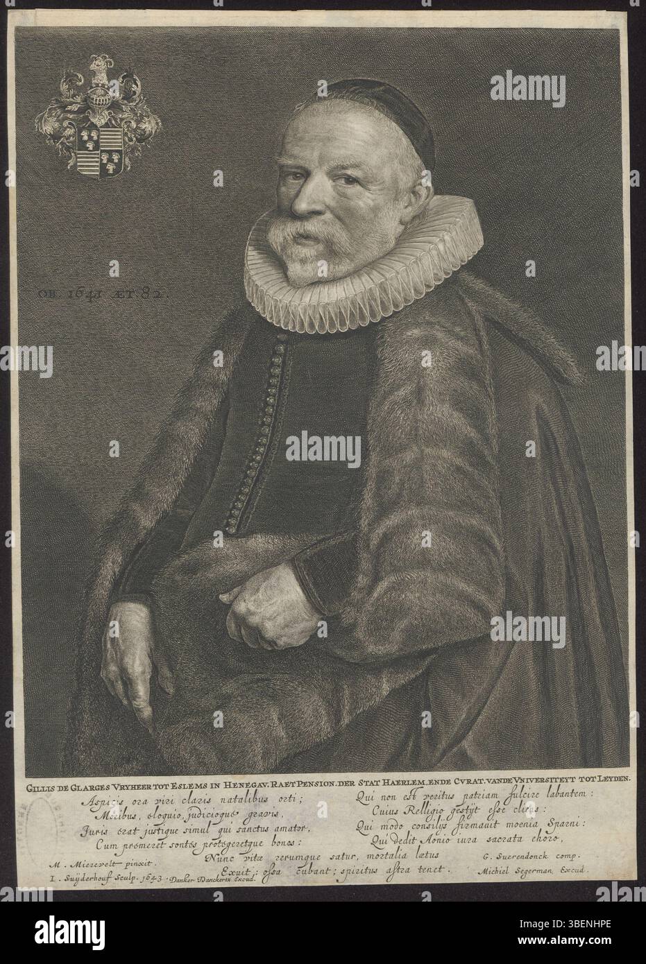 This portrait of Gillis de Clarges was created by Jonas Suyderhoef ...